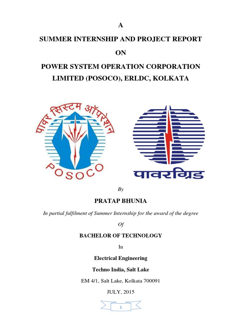 Summer Internship Report on POSOCO | PDF | Electrical Grid | Electric ...