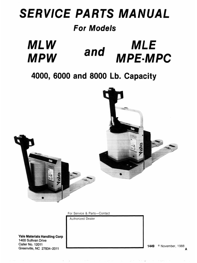 Yale MLW, MPW, Mle, Mpe-Mpc 4000,6000,8000 | PDF
