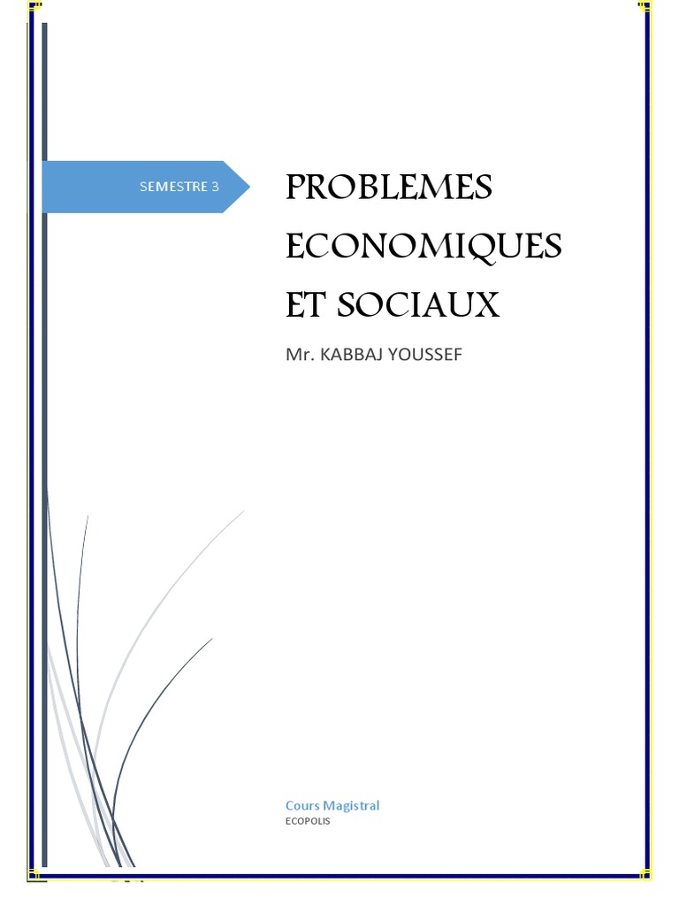 PROBLEMES ECONOMIQUES ET SOCIAUX Cours Complet-1 | PDF | Chômage | Croissance économique