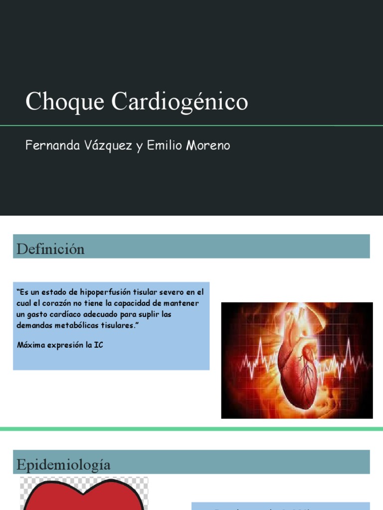 Choque Cardiogénico | PDF | Insuficiencia cardíaca | Infarto de miocardio