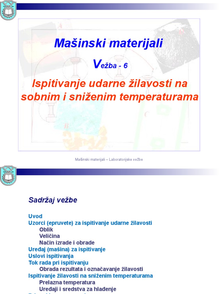 Vezba 6 - Masinski Materijali - Ispitivanje Udarne Zilavosti | PDF