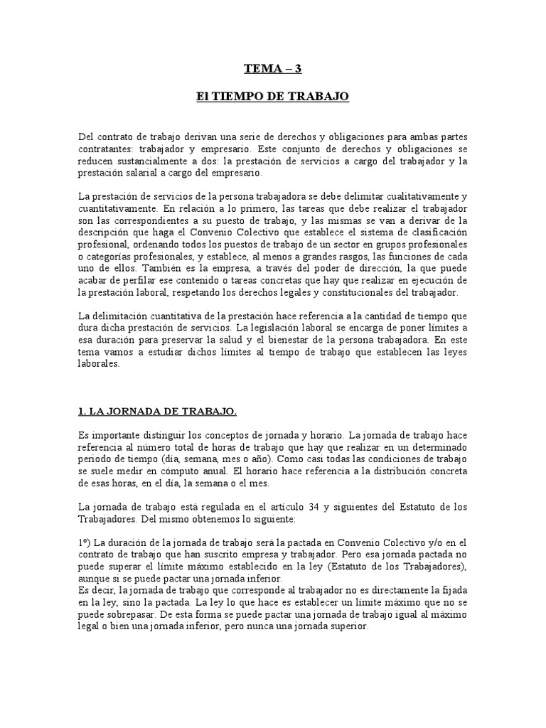 Tema 3 Fol | PDF | Tiempo de trabajo | Salario
