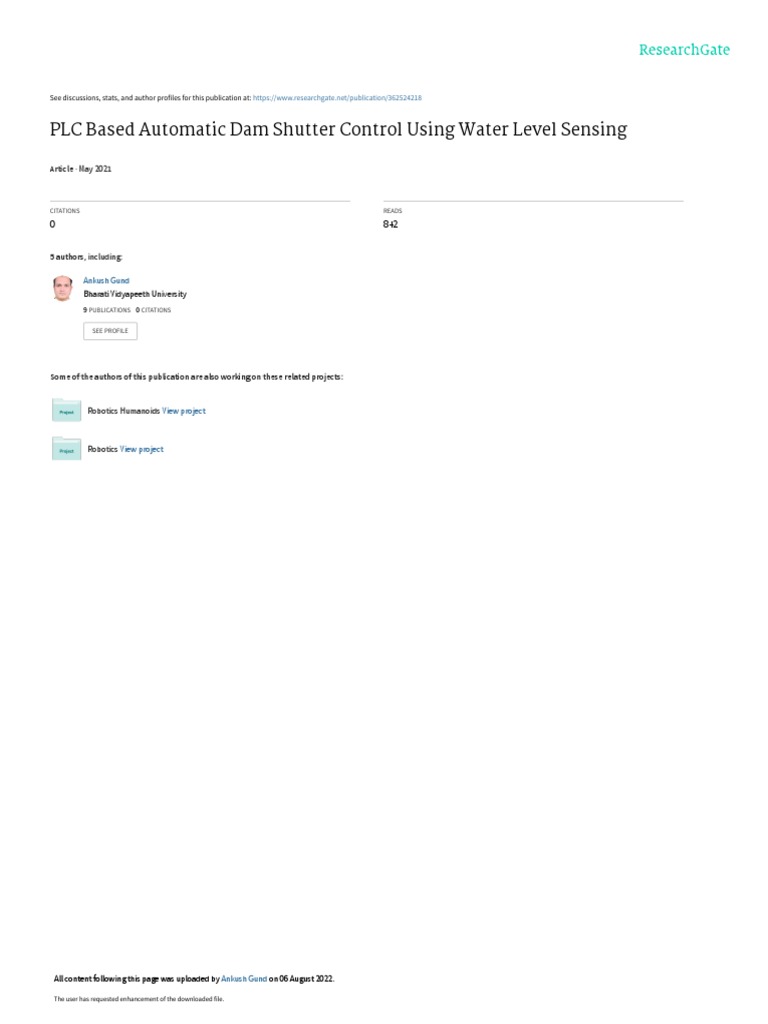 Automatic Dam Shutter Control System | PDF | Programmable Logic ...