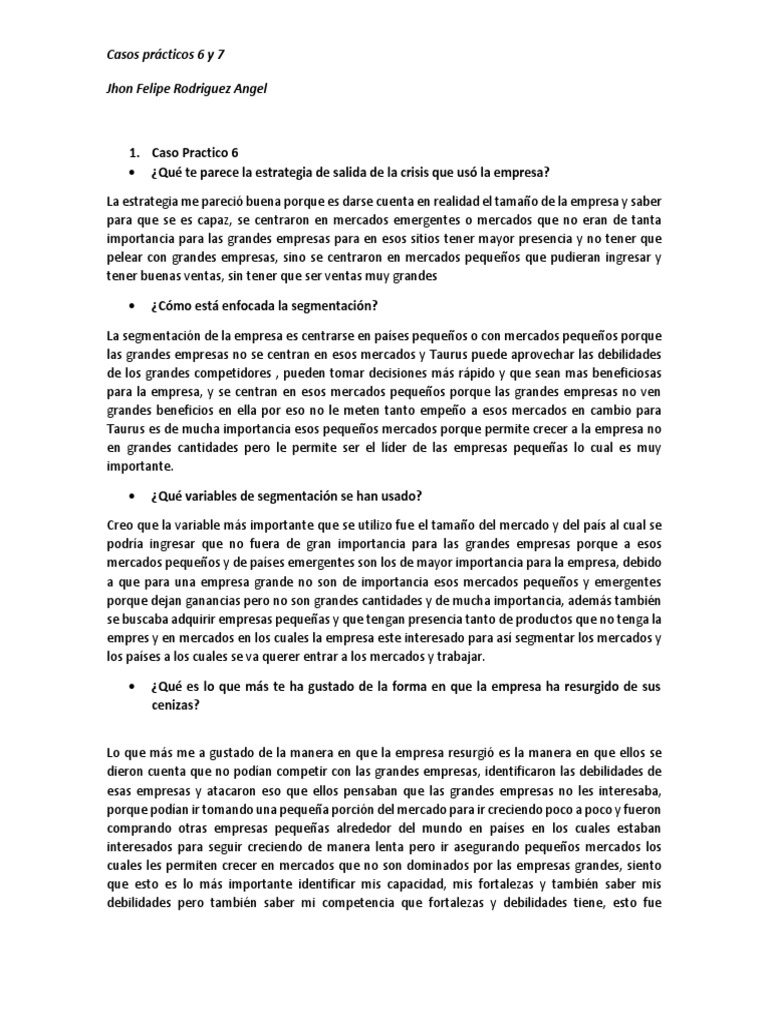Caso Practico 6 y 7 | PDF | Business | Marketing