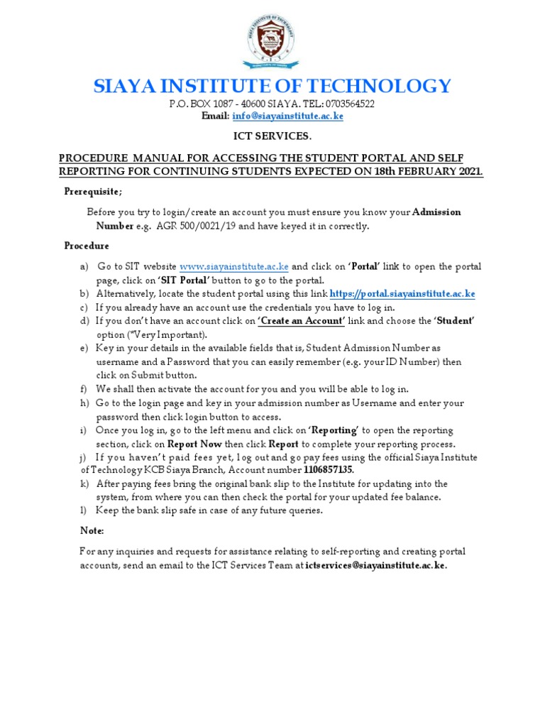 Student Portal Manual 20211 | PDF