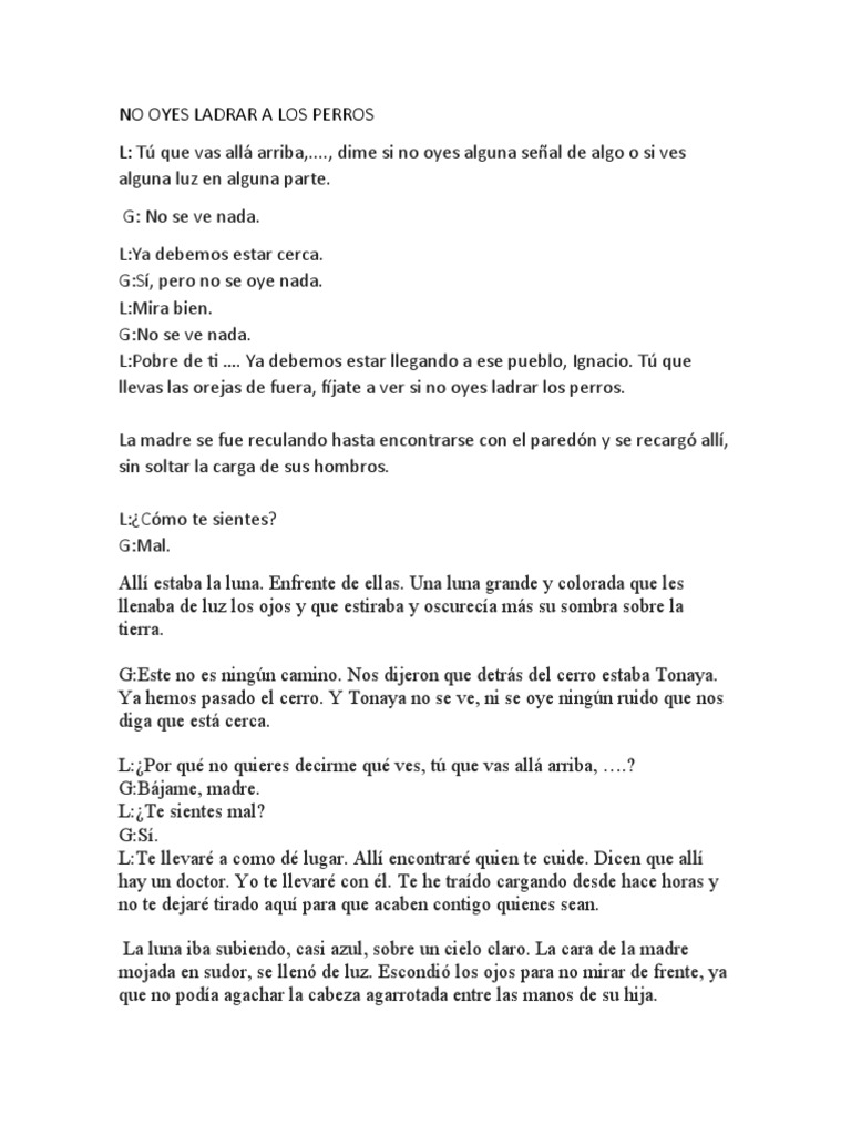 No Oyes Ladrar Los Perros | PDF