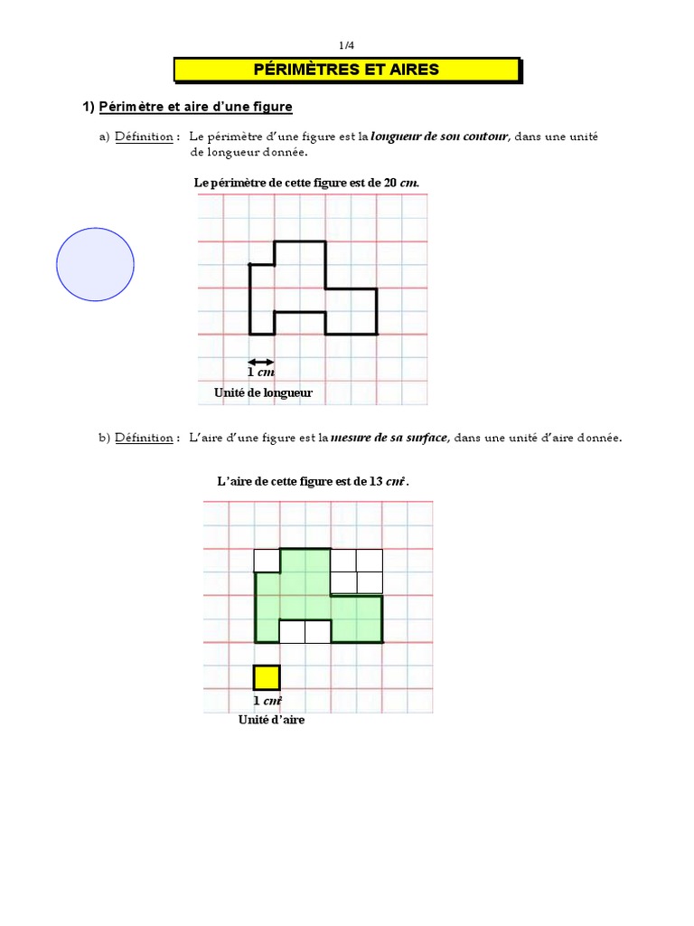 Périmètres et Aires : Formules et Unités | PDF | Zone | Quantité