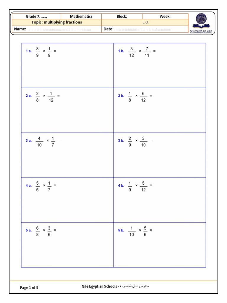 Multiply Fractions | PDF