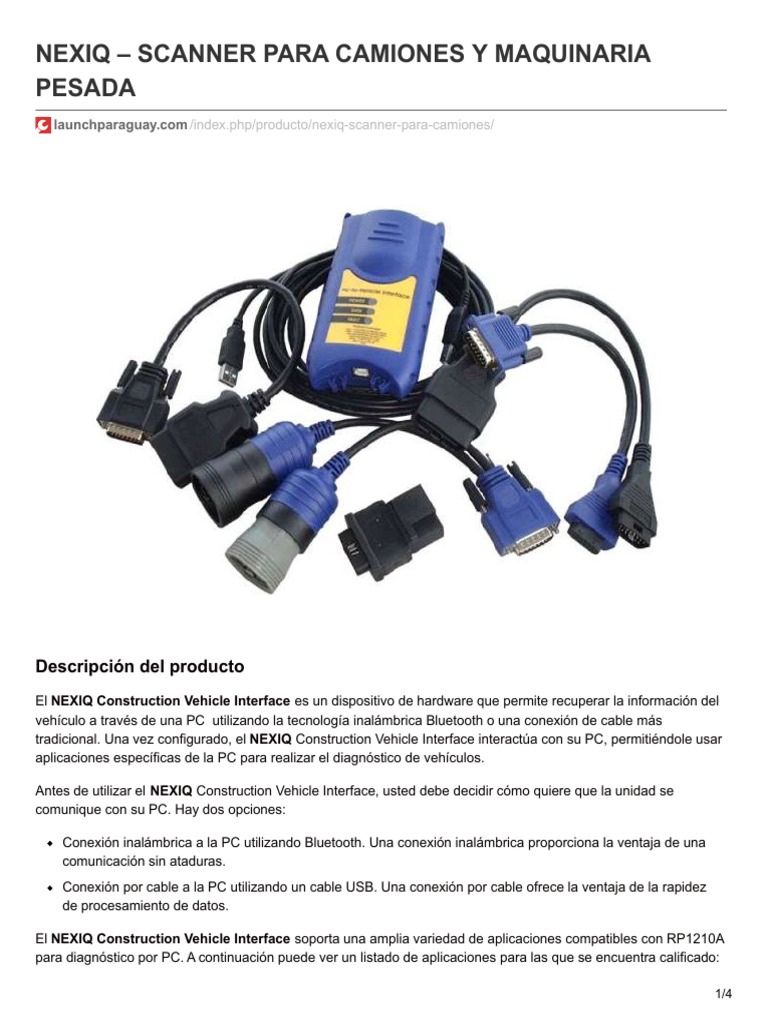 Nexiq Scanner para Camiones y Maquinaria Pesada | PDF | Windows Vista ...