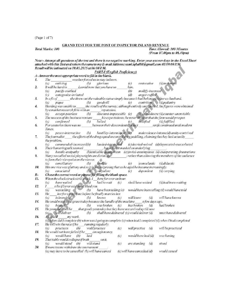 Grand Test MCQS | PDF