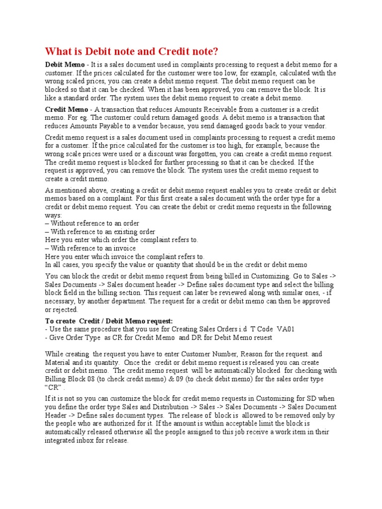 Debit Note and Credit Note | PDF | Invoice | Debits And Credits