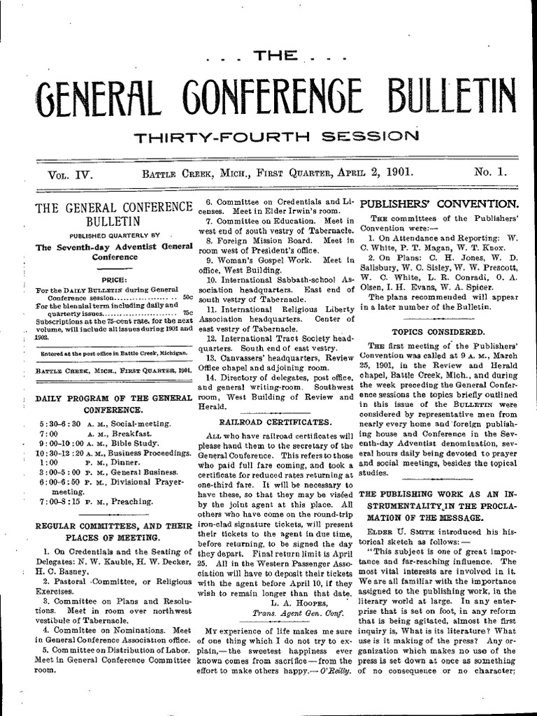1901 GC Bulletin Complete | PDF | Truth