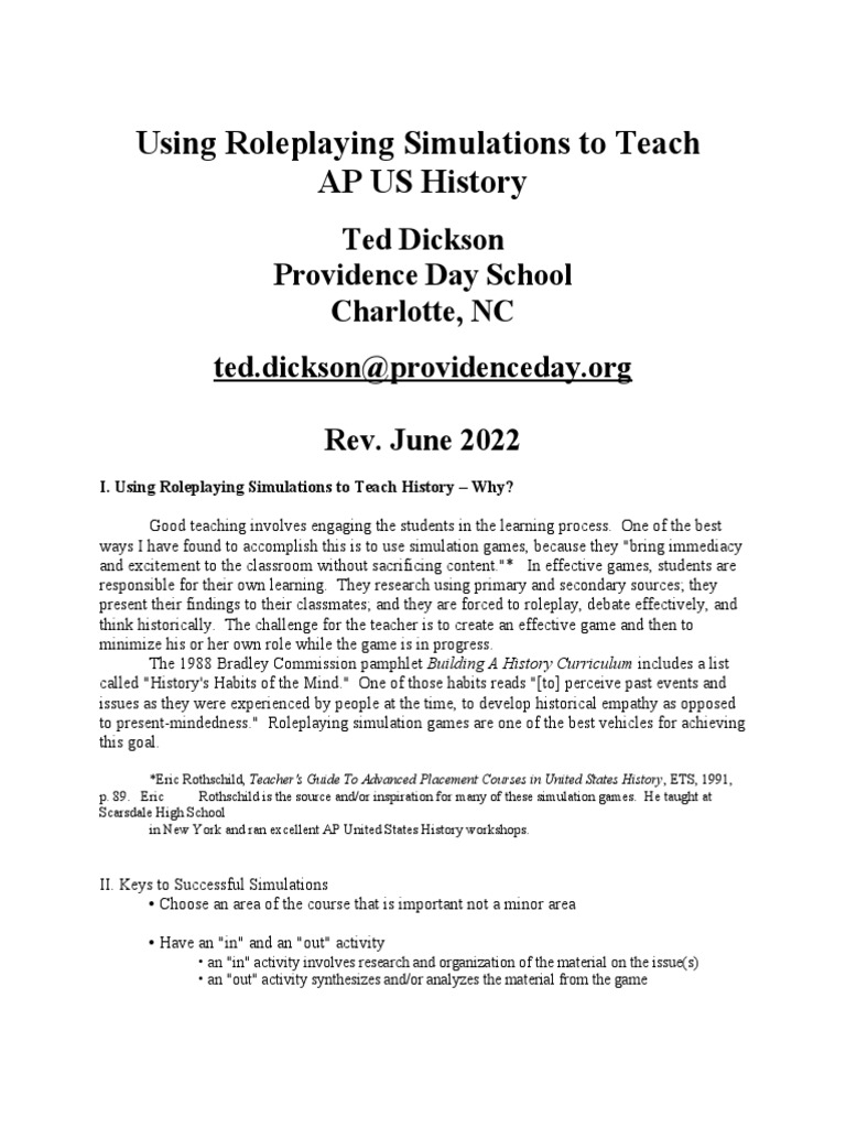 US History Simulations | PDF | Strike Action | Abraham Lincoln