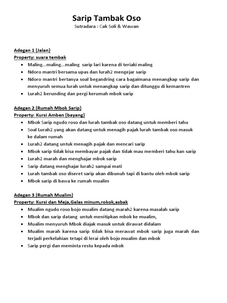 Sarip Tambak Oso 2-1 | PDF | Seni | Fiksi Misteri, Thriller, & Kejahatan