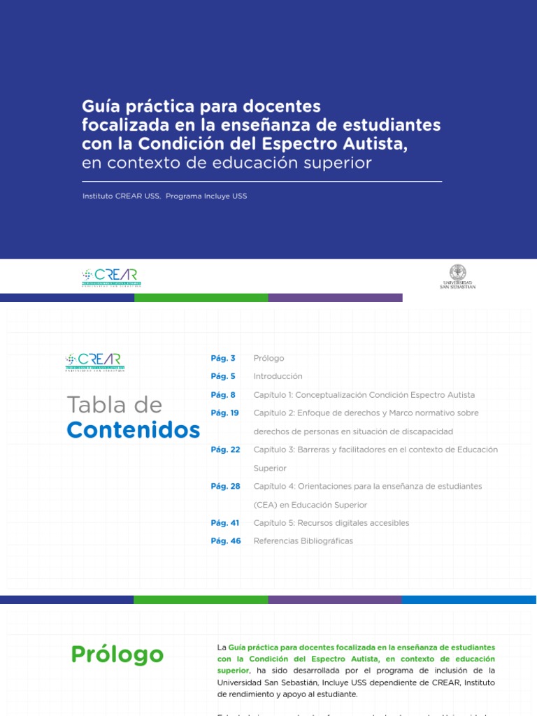 Guía para Docente, TEA | PDF | Espectro autista | Aprendizaje