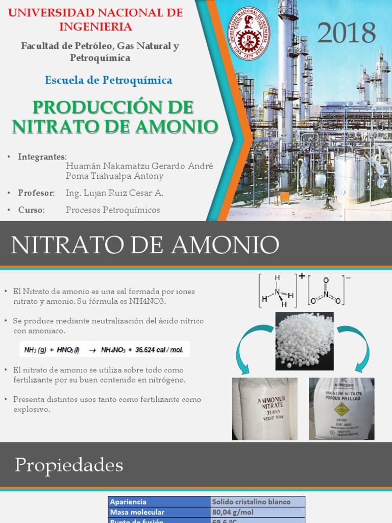 Nitrato de Amonio Huamán Poma Dic 2018 | PDF | Amonio | Nitrato