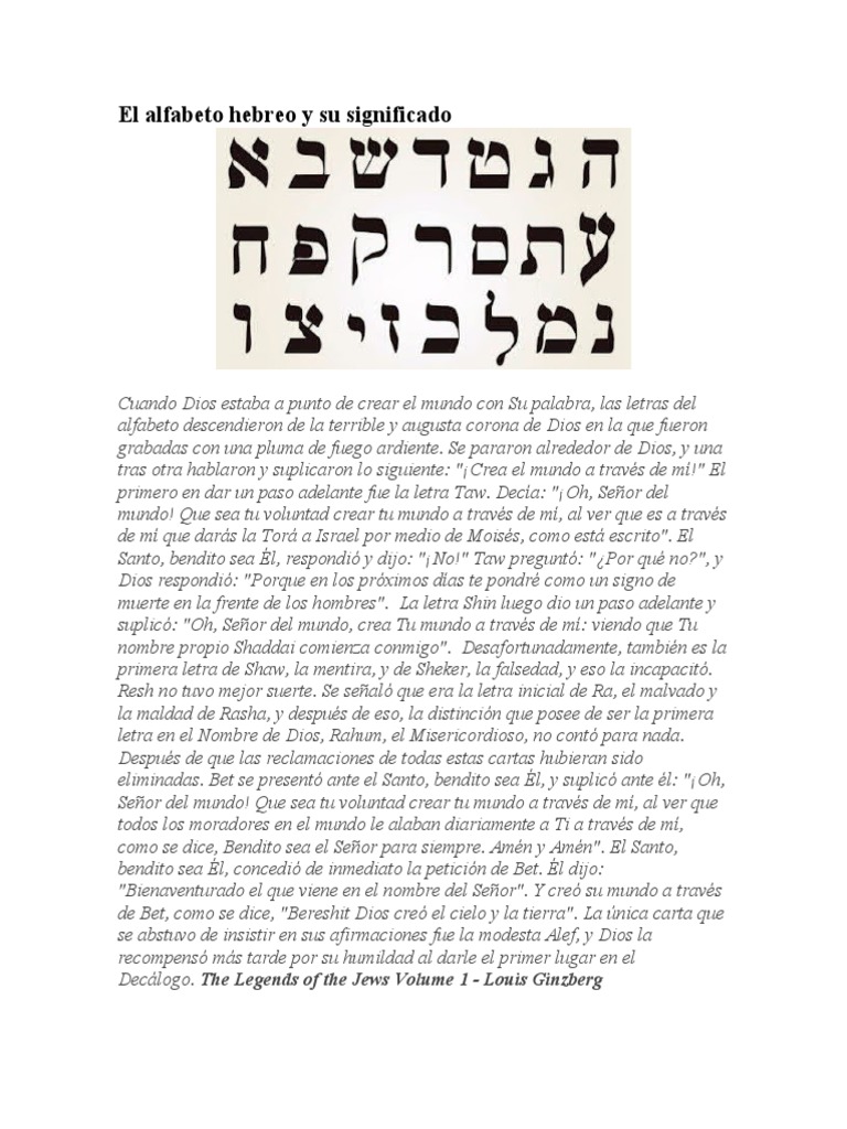 El Alfabeto Hebreo y Su Significado | PDF | Los símbolos