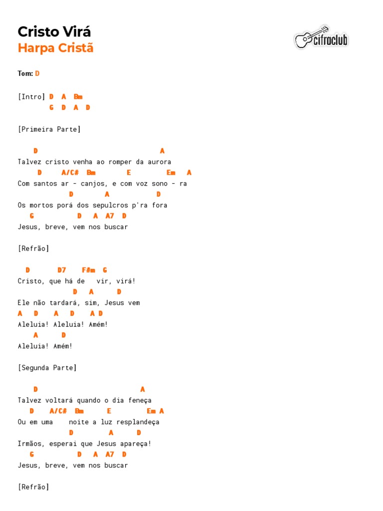 Cifra Club - Harpa Cristã - Cristo Virá | PDF