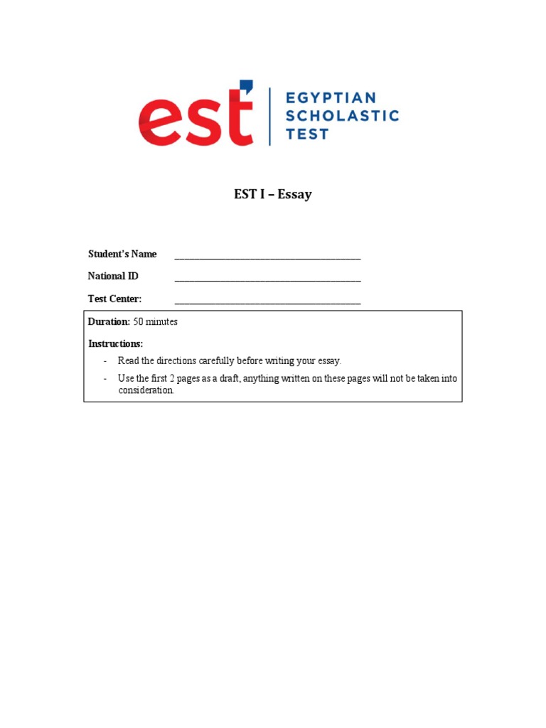 EST I - Essay - August 2021 | PDF | Privacy | Essays