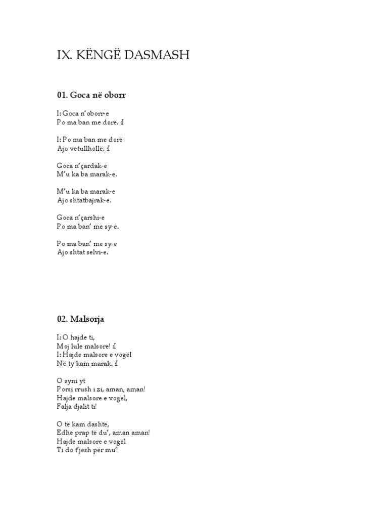 KËNGË DASMASH | PDF