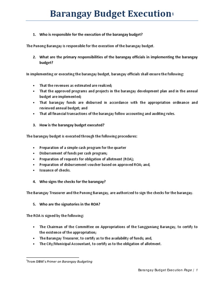 Barangay Budget Execution | PDF | Expense | Budget