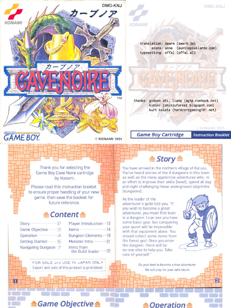 Cave Noire Instruction Booklet | PDF