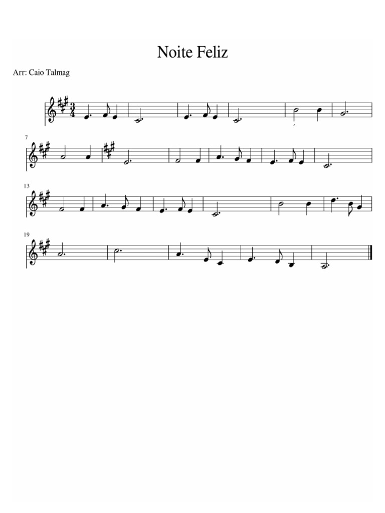 Noite Feliz Partitura Pdf