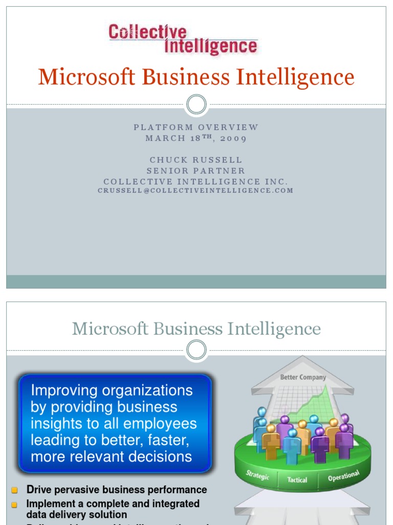 Microsoft Business Intelligence - Platform Overview | PDF