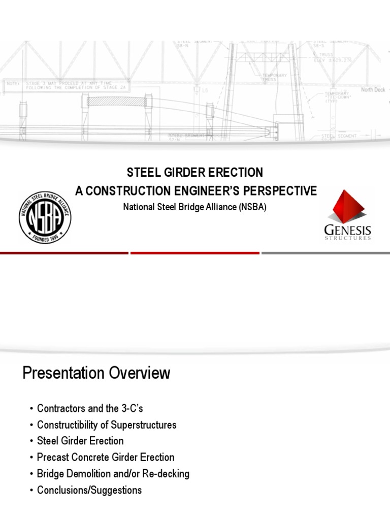 Genesis - Steel Girder Erection - 092319 SD | PDF | Crane (Machine ...