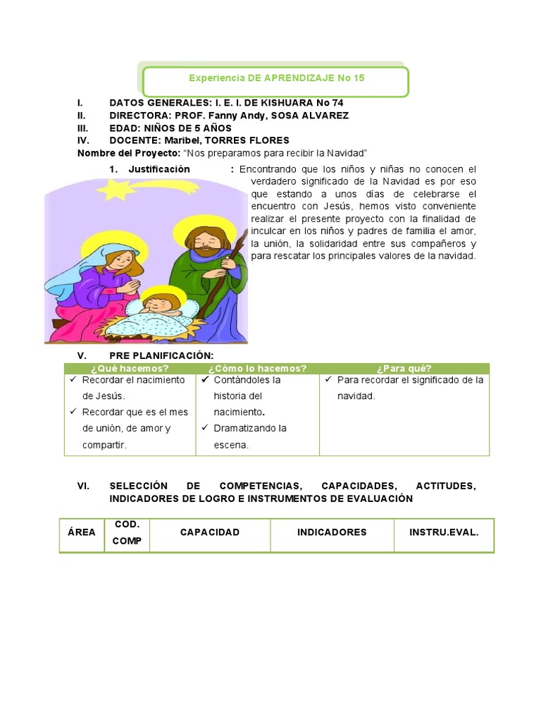 Navidad Experiencia de Aprendizaje. | PDF | María, madre de Jesús | Navidad