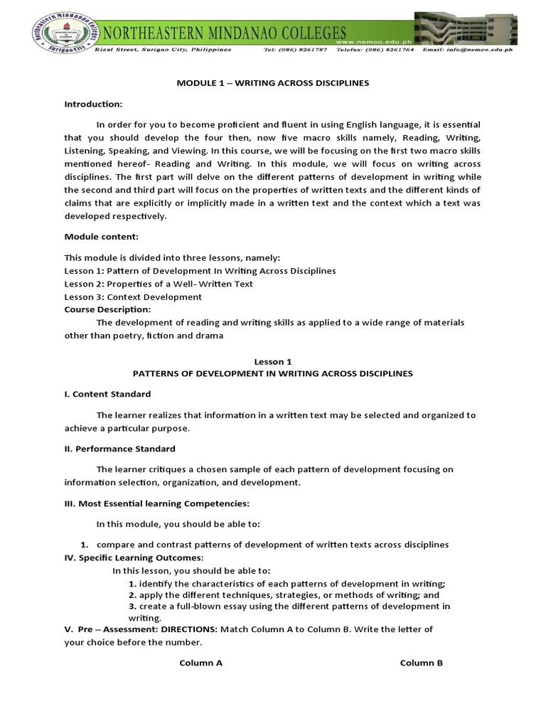 Reading and Writing Skills Module 1 Shs | PDF | Essays | Linguistics