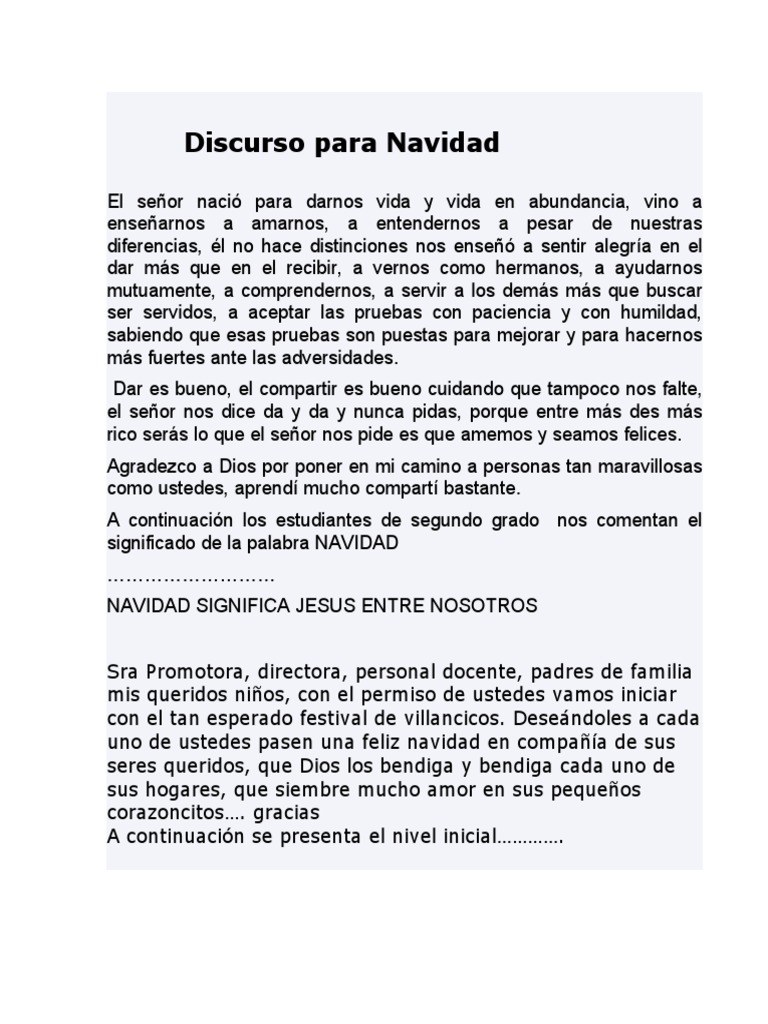 Discurso para Navidad | PDF