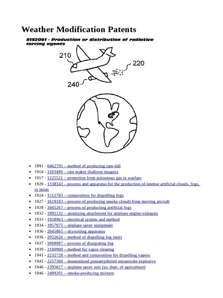 US Weather Modification Patents List | PDF | Atmosphere Of Earth ...
