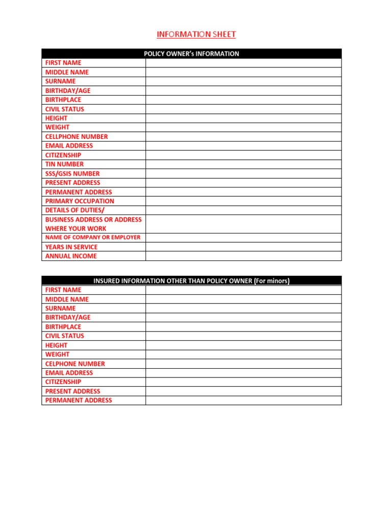 Information Sheet Updated | PDF | Government