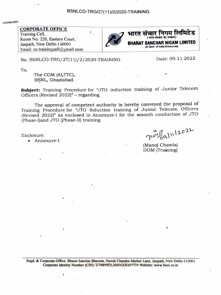 JTO Training Procedure Revised 2022 10nov2022 | PDF | Test (Assessment ...