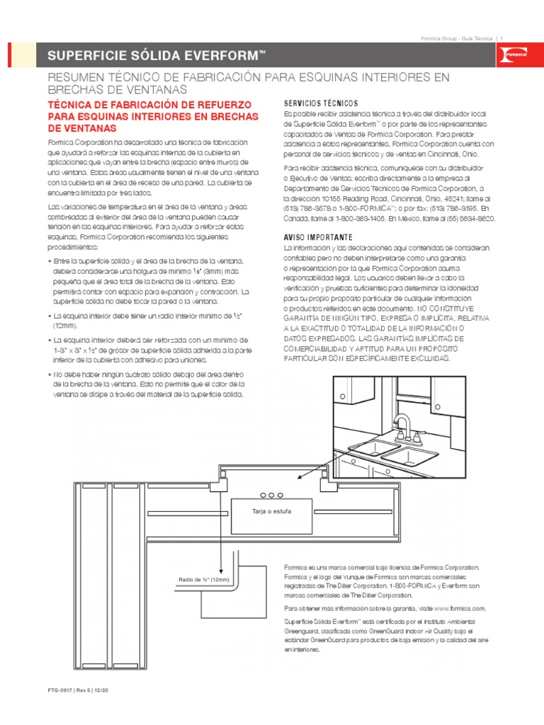 Everform Solid Surface 3 Part Technical Specification | PDF