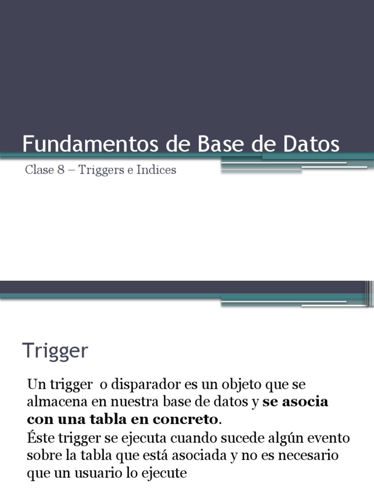 Clase 8 - Triggers e Indices | PDF | Bases de datos | Informática