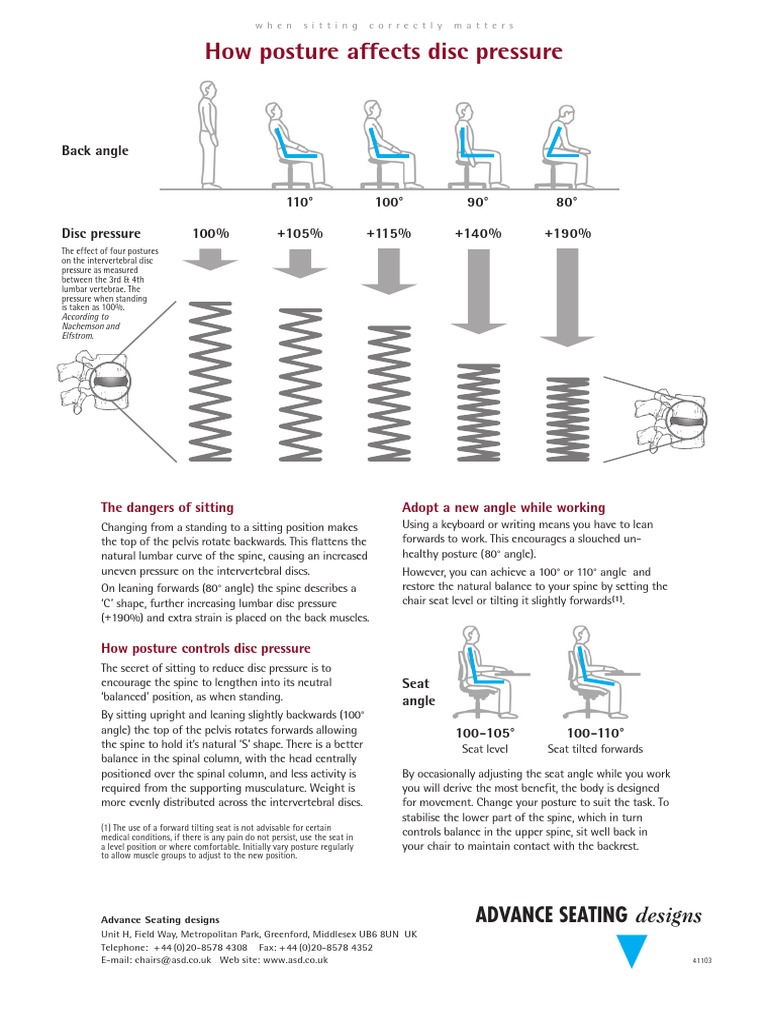 Optimal Sitting Posture for Disc Pressure | PDF | Vertebral Column ...