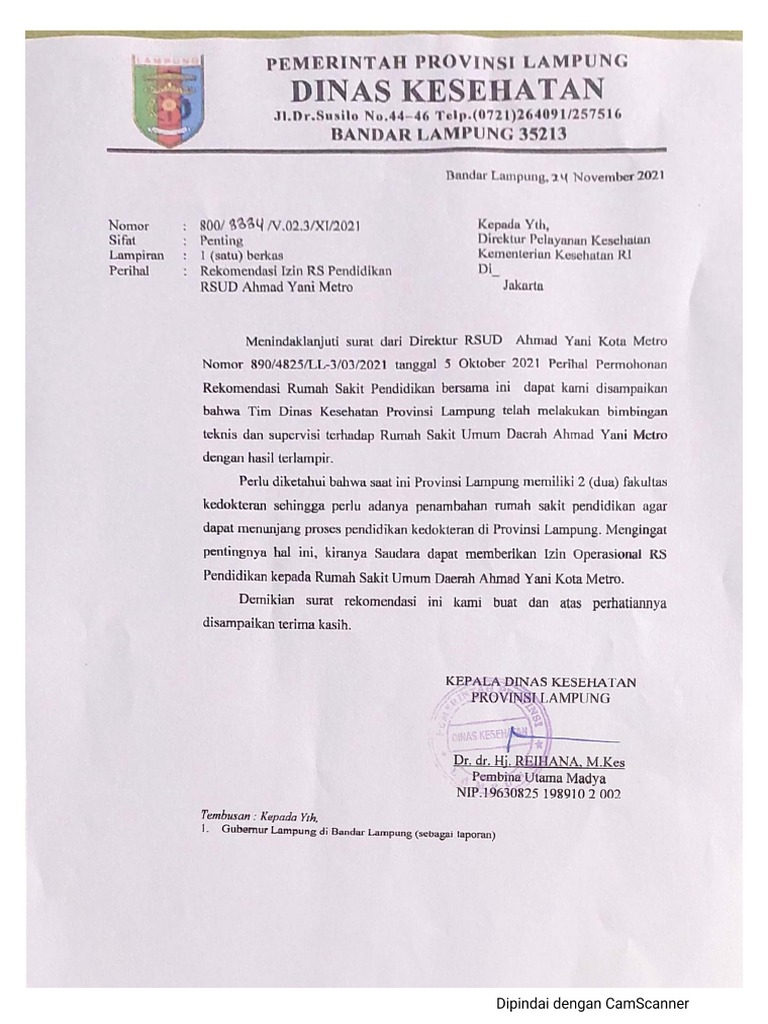 Rekomendasi Dinkes | PDF