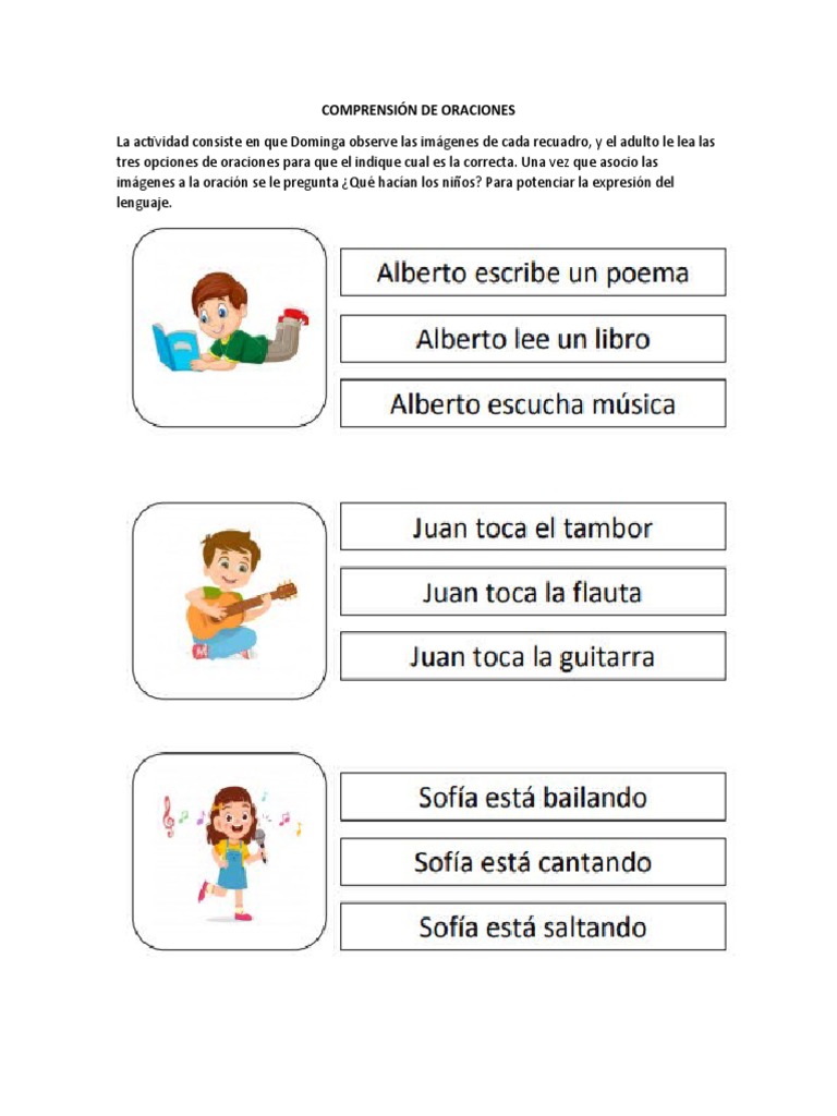 Comprensión de Oraciones | PDF