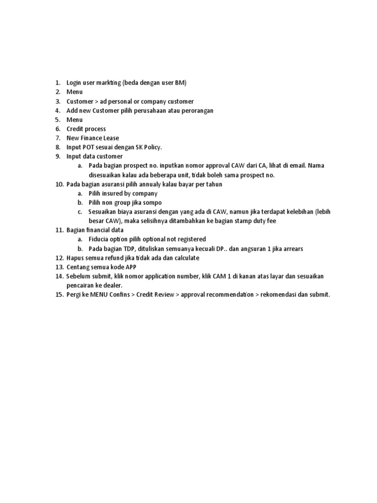 Petunjuk Penginputan Confins | PDF