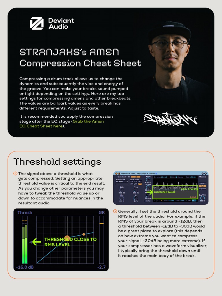 Amen Compression Cheatsheet | PDF | Audio Electronics | Audio Engineering