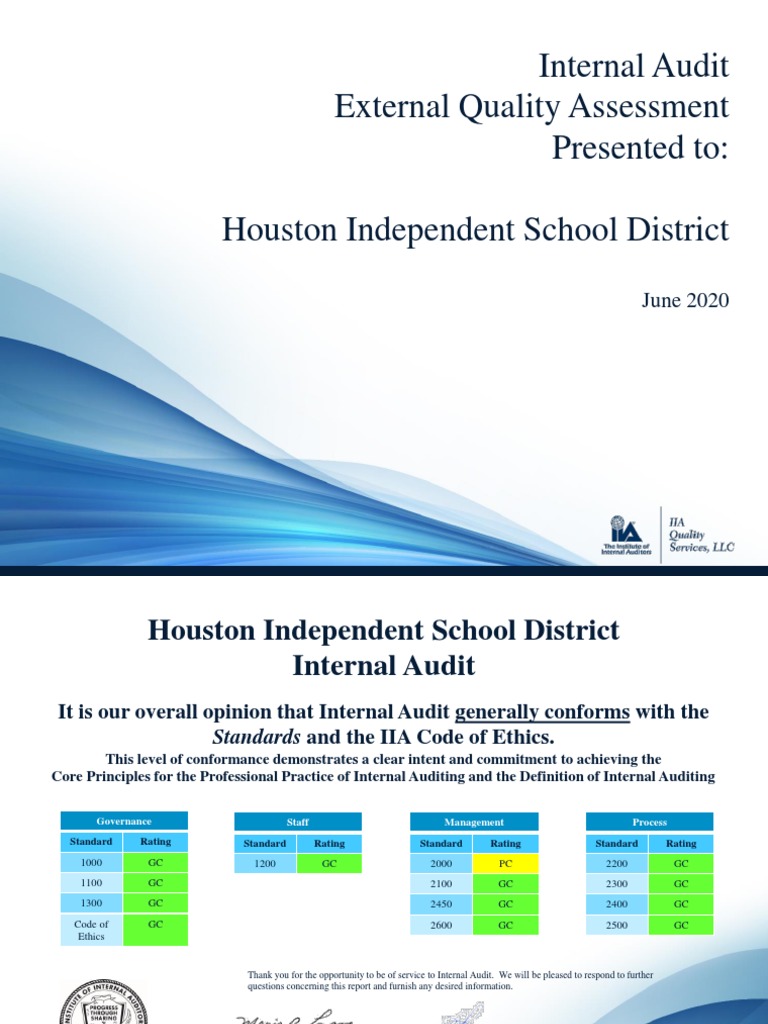Internal Audit EQA Report 2020 | PDF | Internal Audit | Audit