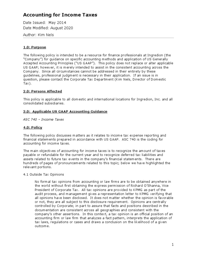 Accounting For Income Taxes | PDF | Debits And Credits | Deferred Tax