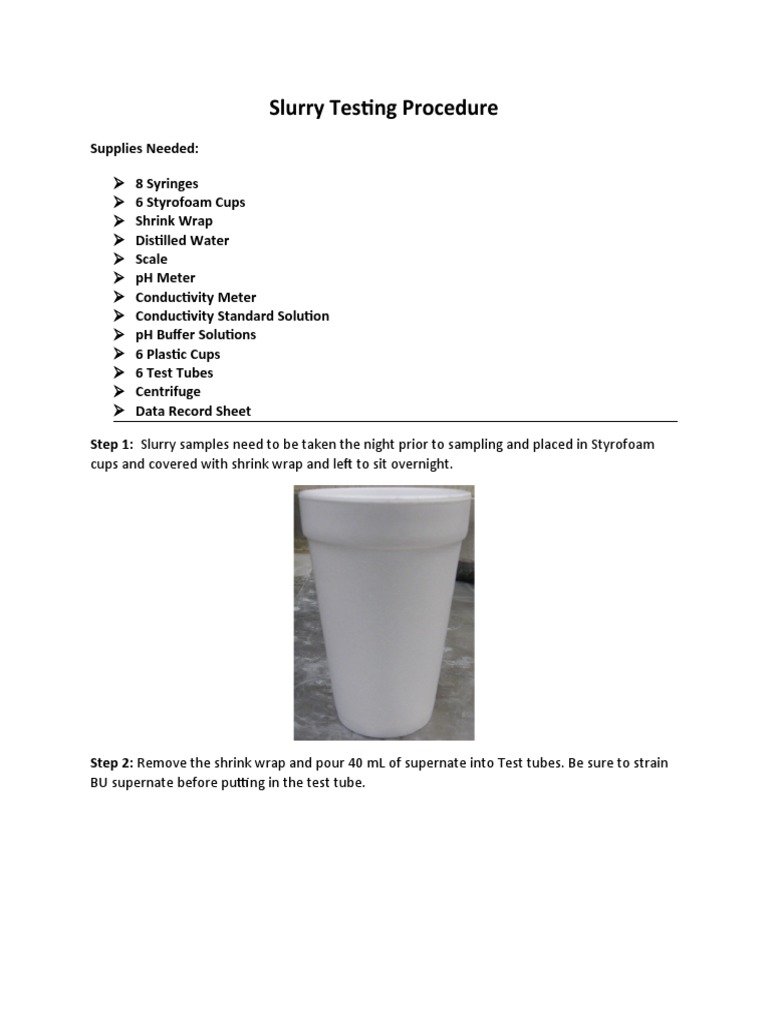 Slurry Testing Procedure Guide | PDF