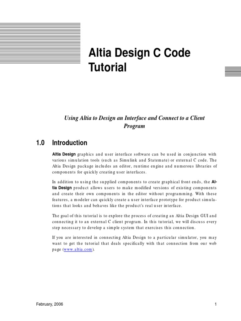 Altia Design C Code Tutorial | PDF | Graphical User Interfaces | Library (Computing)