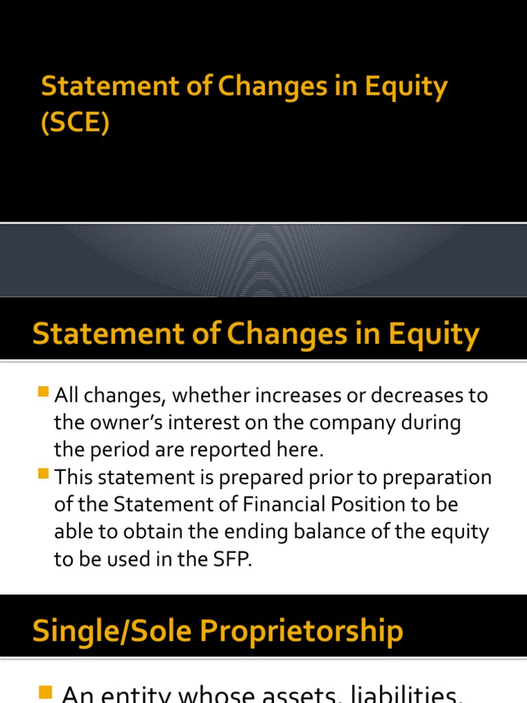 Statement of Changes in Equity Overview | PDF | Partnership | Sole ...