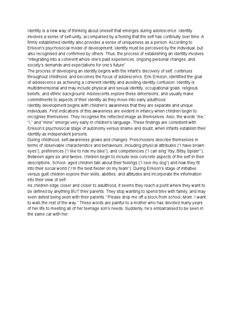 Identity in Adolescence | PDF | Identity (Social Science) | Adolescence