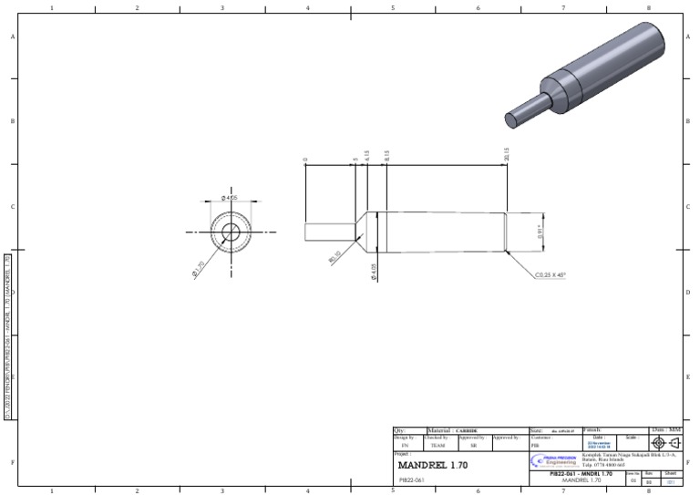 Mandrel 1.70 Technical Specifications | PDF
