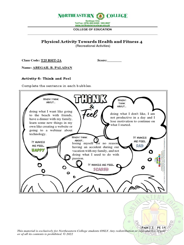 PE 14-Activity 6-Midterm Abegail Paladan | PDF